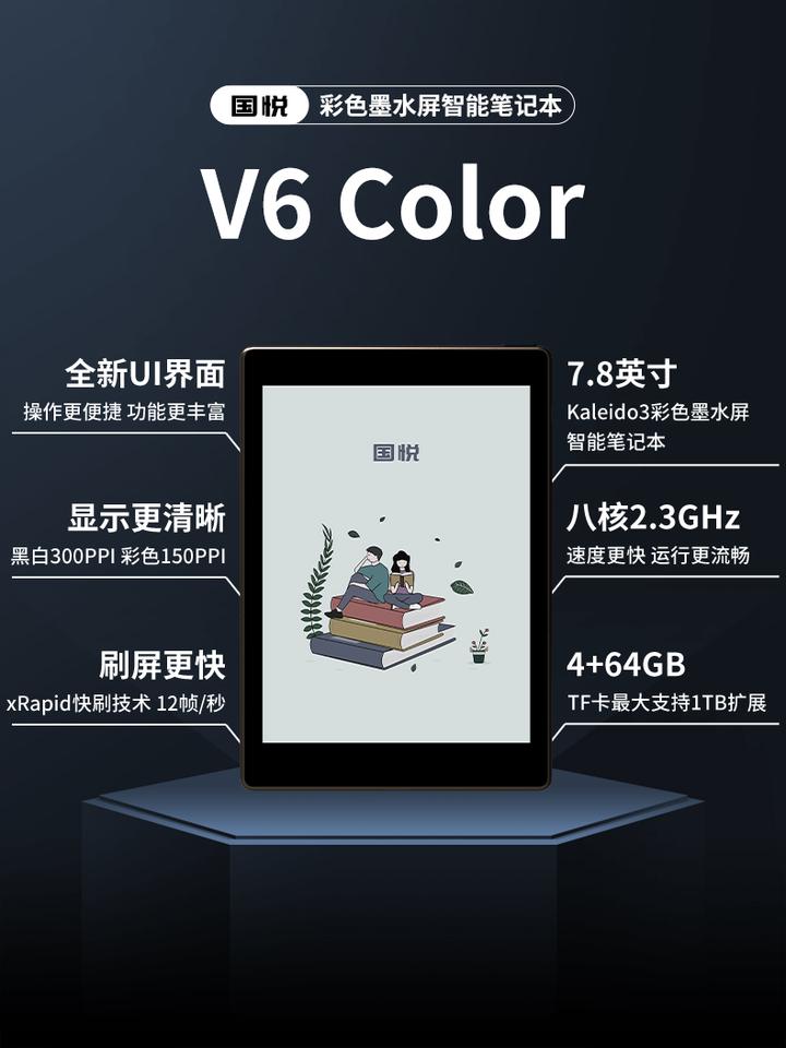 国悦7.8“Kaleido 3彩色墨水屏笔记本V6 Color各官方电商平台火热售卖 - 知乎