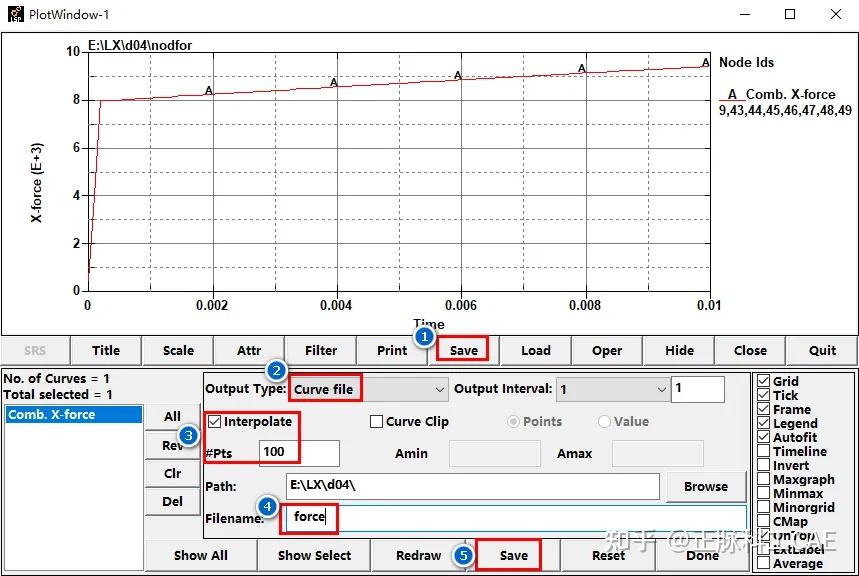 如果使用LS-Prepost绘制力-位移曲线 - 知乎