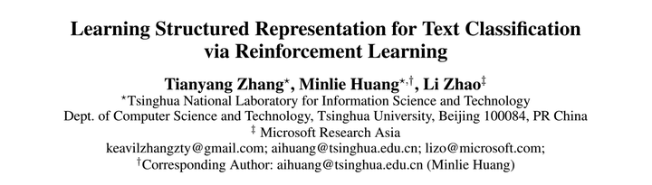 《Learning Structured Representation for Text Classification via Reinforcement Learning》阅读笔记 - 知乎