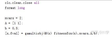 Matlab利用NSGA2算法求解多目标优化