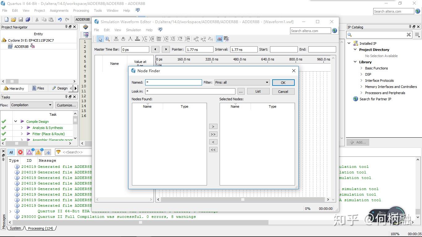 alter de2-115 fpga开发板 quartus 8位全加器 仿真下载 教程 代码 图文详解 - 知乎