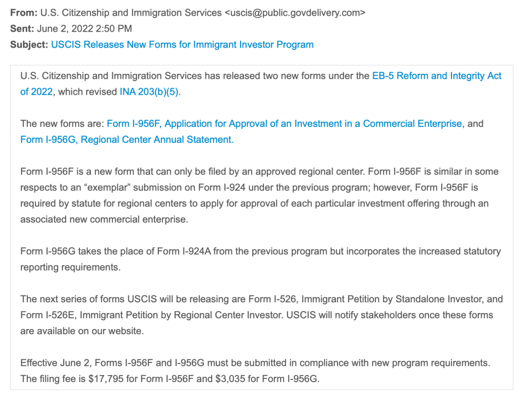 出乎意料，新项目预审批I-956F来了！ - 知乎