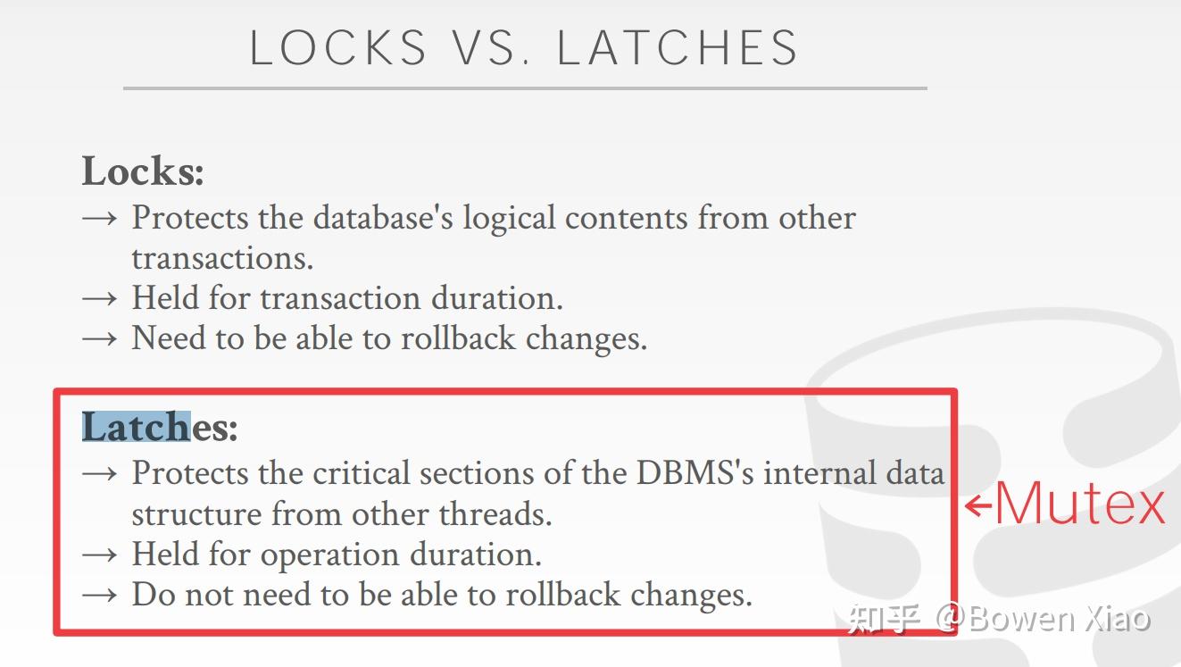 数据库中lock和latch的区别是什么? - 知乎