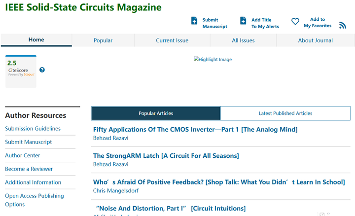 期刊推荐1——IEEE Solid-State Circuits Magazine - 知乎