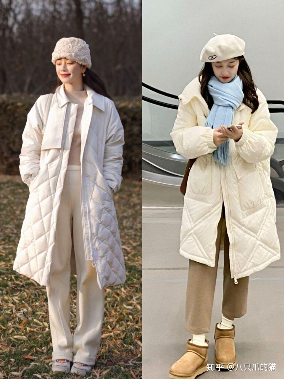 冬天穿 白羽绒服”，怎么搭配裤子和靴子？ 知乎