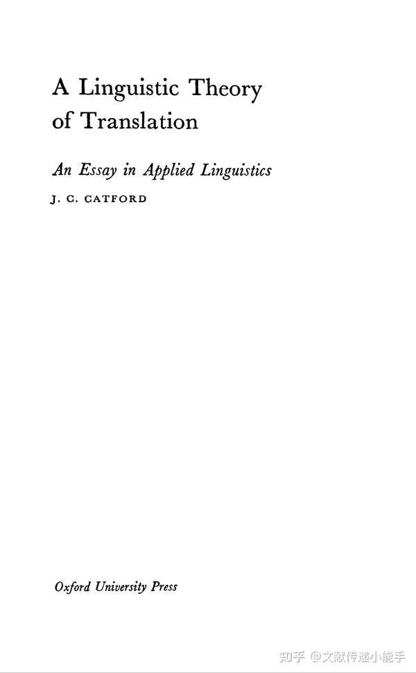 A Linguistic Theory Of Translation By J C A Linguistic Theory Of Translation By J C