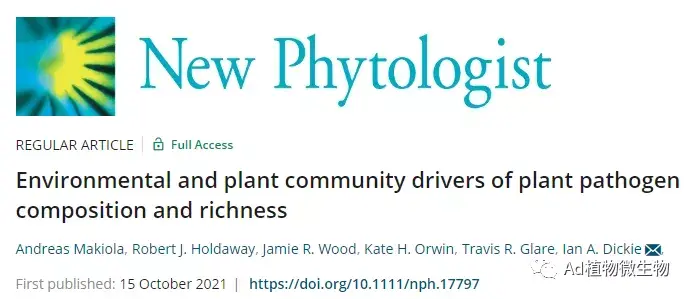 New Phytologist | 研究揭示环境和植物群落对植物病原体组成和丰富度的影响！ - 知乎