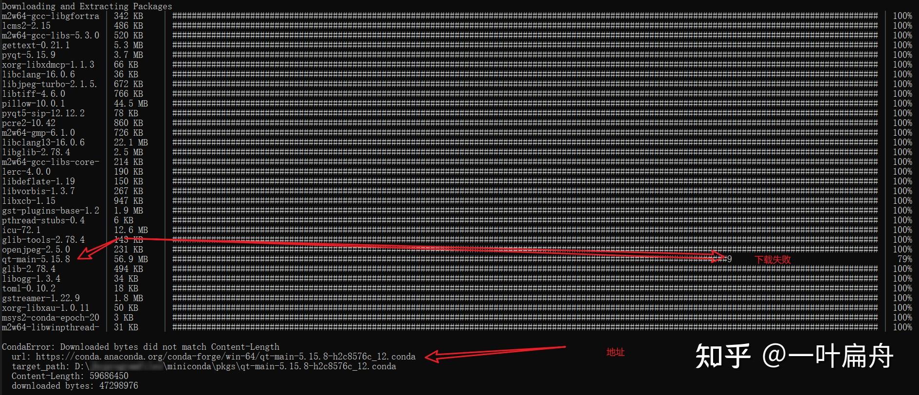 CondaError:Downloaded bytes did not match Content-Length(conda离线处理库) - 知乎