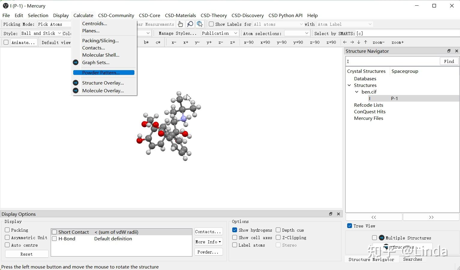 Mercury模拟单晶CIF文件的粉末XRD谱图 - 知乎