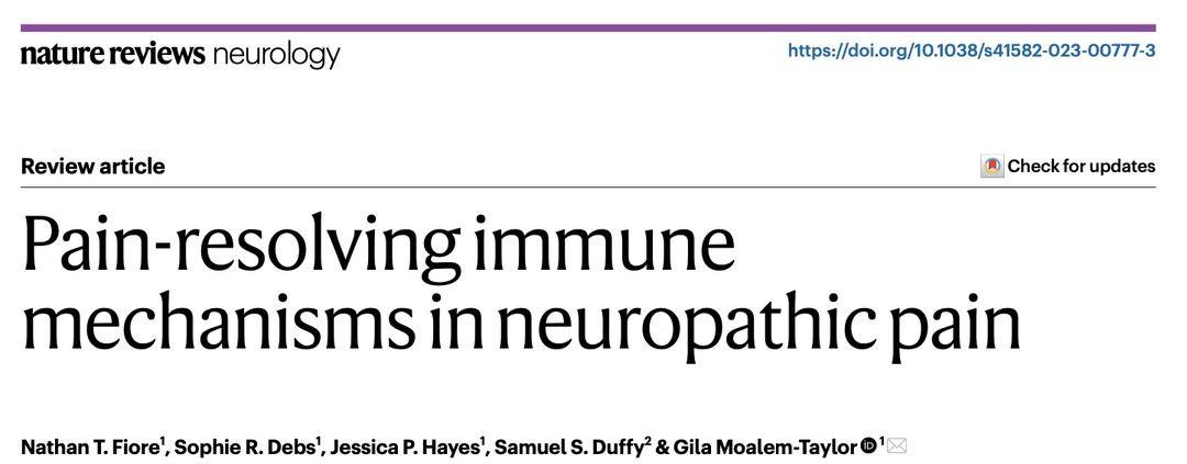 Nat Rev Neurol 综述：系统总结疼痛缓解的神经免疫机制 - 知乎