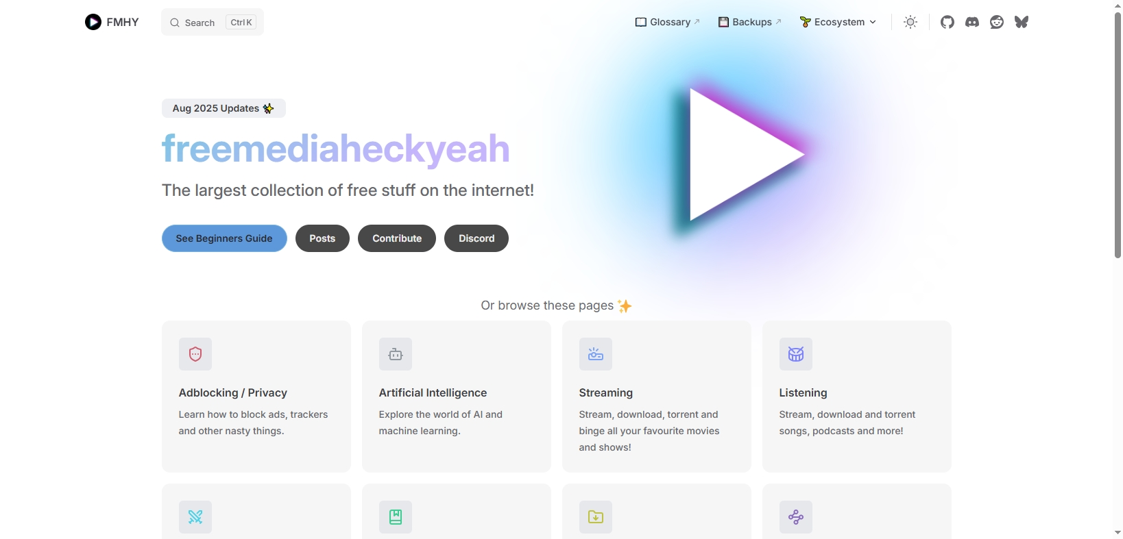 FMHY官网 - 互联网最大的免费资源库|中文网页版入口 - 知乎