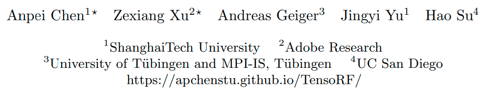 TensoRF: Tensorial Radiance Fields 笔记 - 知乎