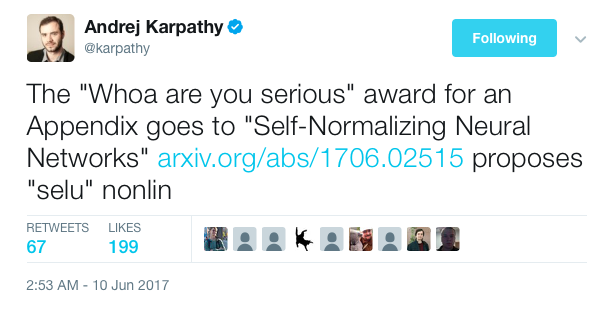 奇文共赏 —— Self Normalizing Neural Networks 知乎