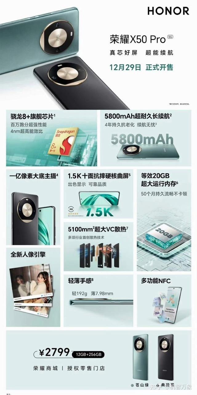 荣耀X50 Pro参数、外观、售价全公开 荣耀X50 GT官宣将搭载骁龙8+ - 知乎