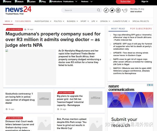 海外发稿：南非主流新闻媒体-《News24》 - 知乎