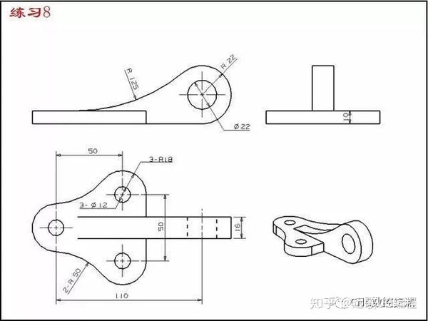 UG高手分享22张UG绘图快速入门练习图纸！ 看看这些你都能画得出来吗？ - 知乎