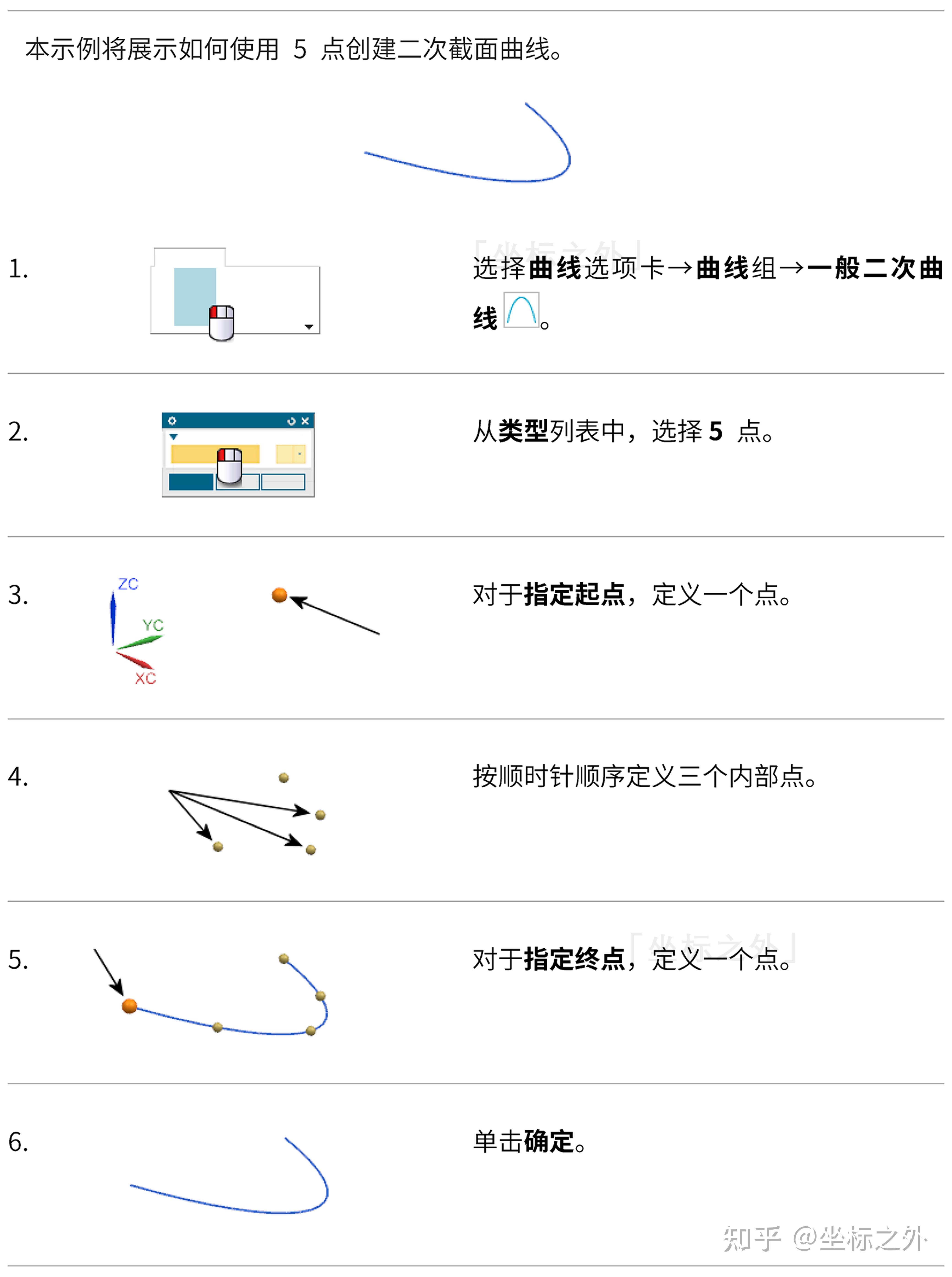 UG/NX 线框「一般二次曲线」命令简介 - 知乎