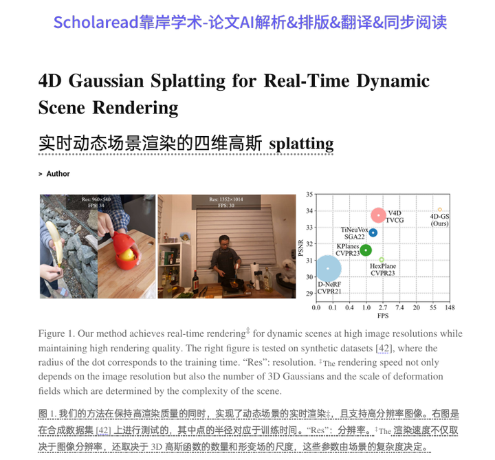 解读CVPR2024-3DGS论文分享|4D Gaussian Splatting for Real-Time Dynamic Scene Rendering用于实时动态场景渲染的四维高斯散射 ...