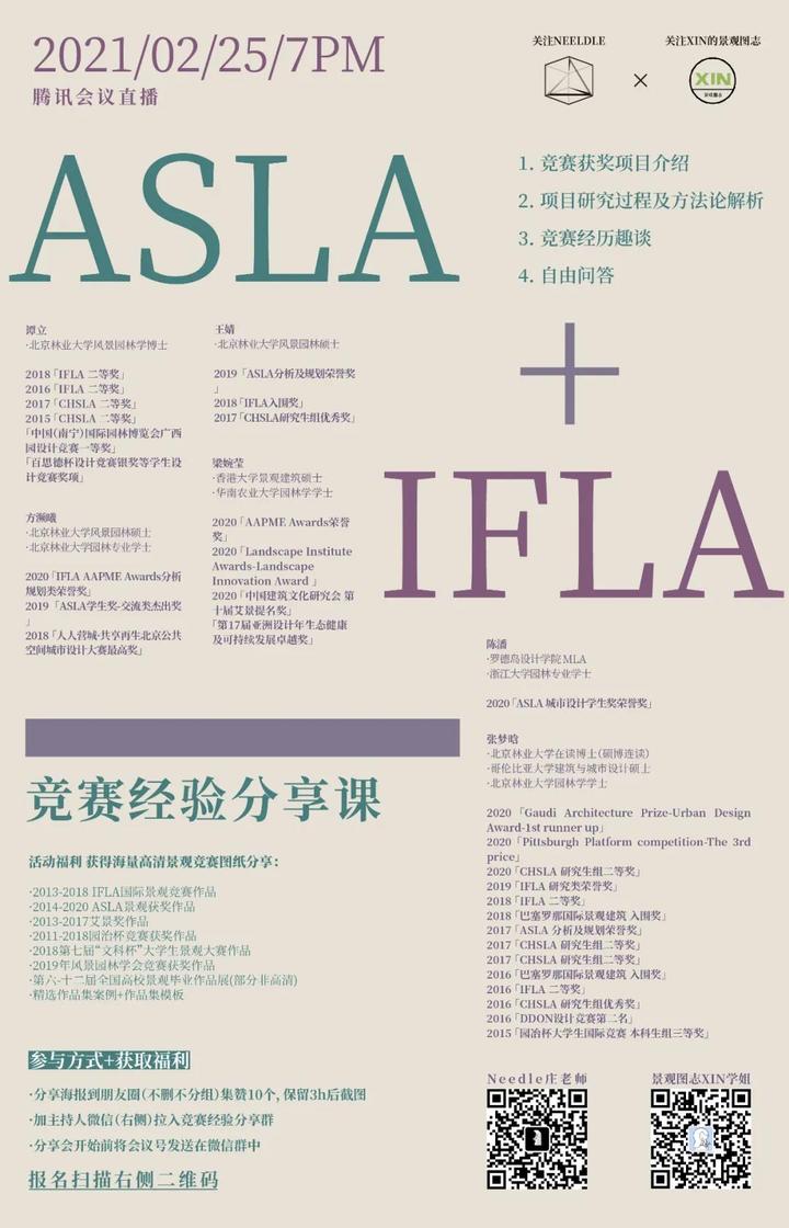 ASLA+IFLA线上竞赛经验分享课回顾预告 | 多位竞赛大神坐镇！ - 知乎