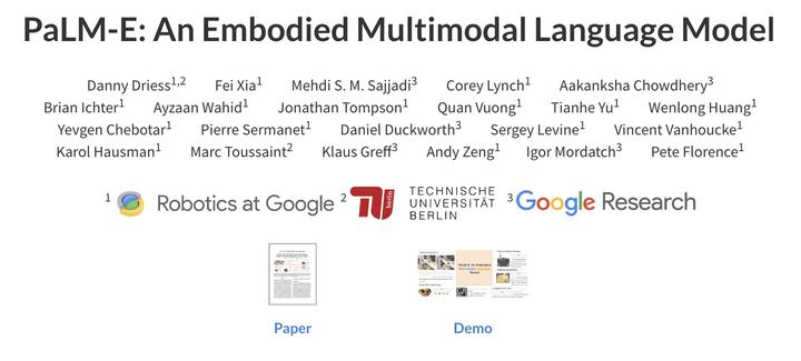 聊聊谷歌发布的PaLM-E，5620亿参数 - 知乎