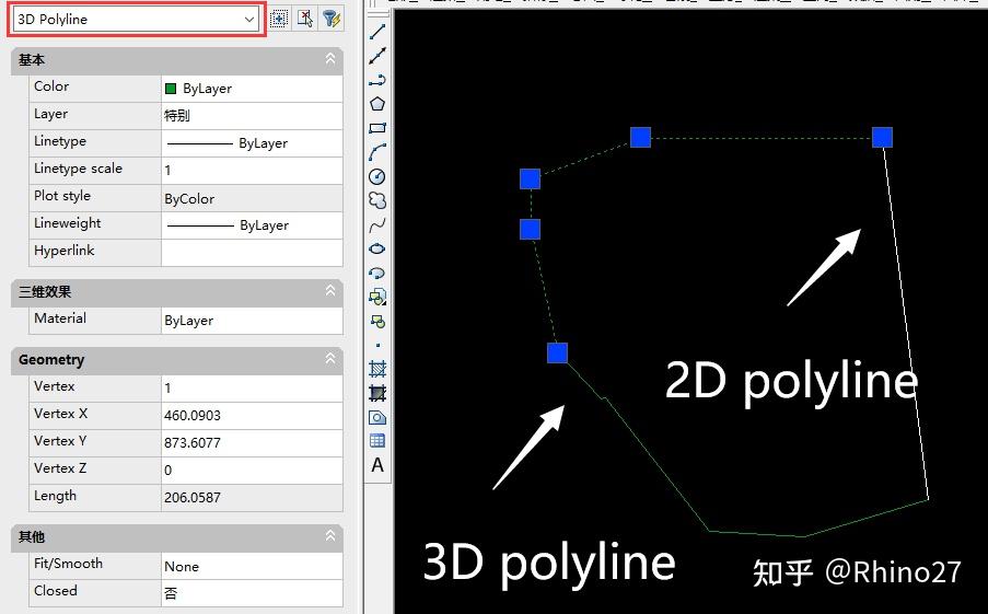 【软件技巧-Cad-03】3D Polyline转2D Polyline - 知乎