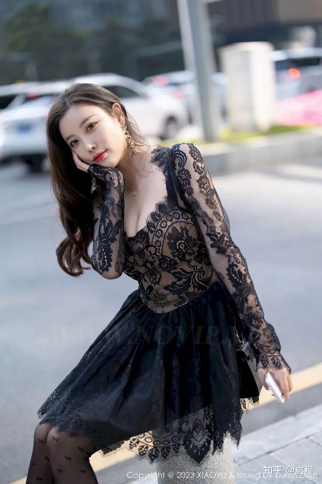 [性感] 女神杨晨晨Yome黑丝蕾丝连衣短裙丰腴身材写真 - 知乎