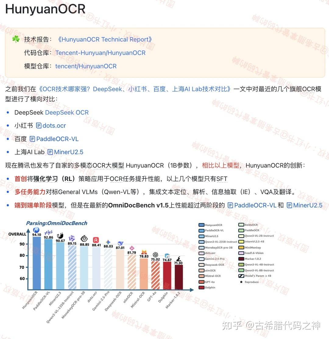 解析腾讯 HunyuanOCR？ - 知乎