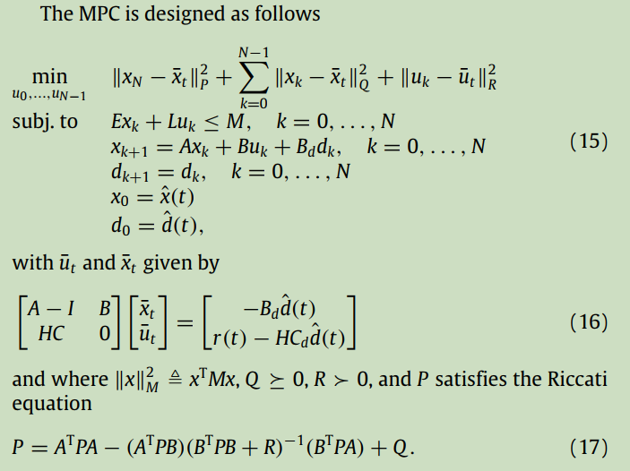Linear offset-free model predictive control - 知乎