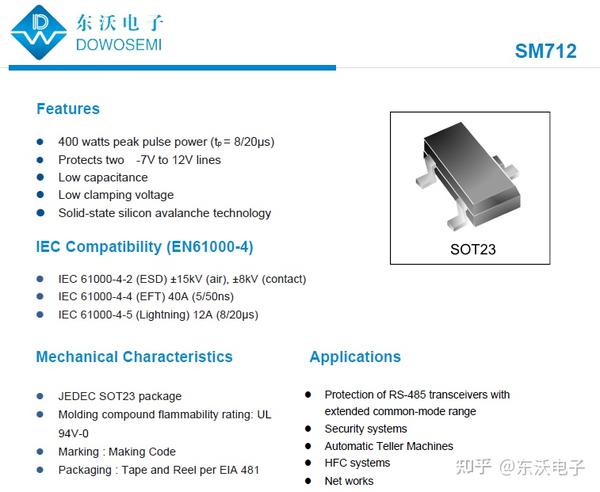 CDSOT23-SM712二极管国产替代，对应哪个型号？ - 知乎