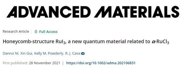 AM：蜂窝结构RuI3，一种与α-RuCl3相关的新型量子材料 - 知乎