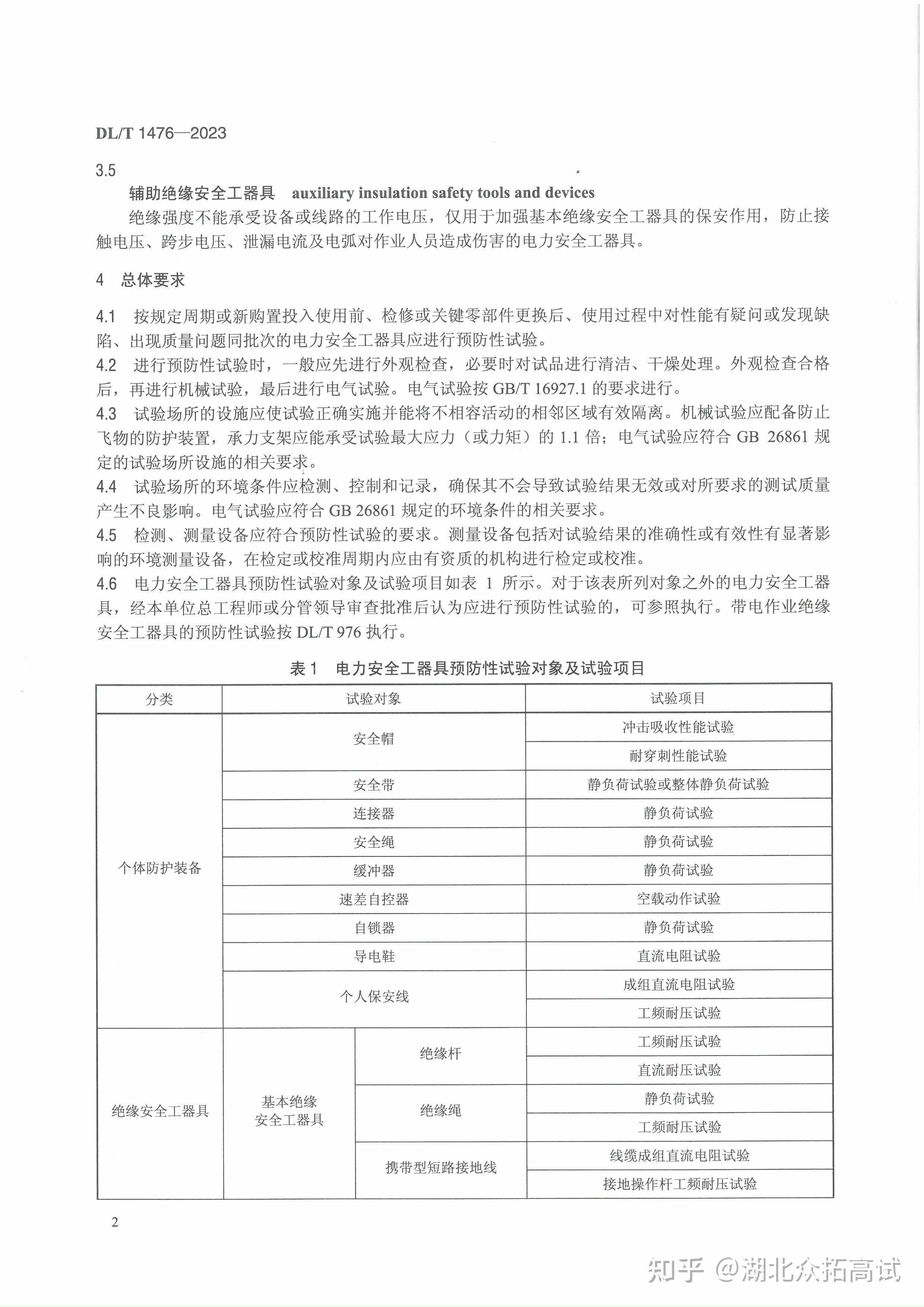 DLT 1476—2023电力安全工器具预防性试验规程 - 知乎