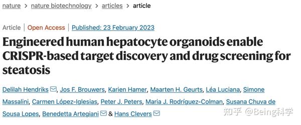 Hans Clevers 团队再突破！新型人脂肪肝类器官可用于CRISPR筛选新靶点药物 - 知乎