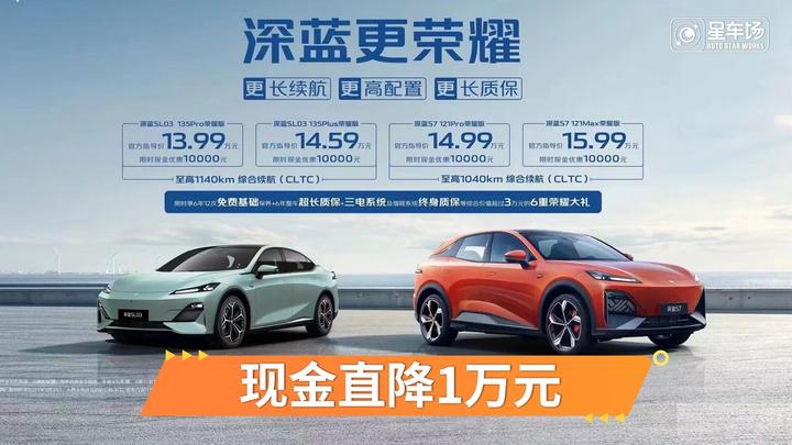 限时优惠1万元，深蓝SL03/深蓝S7荣耀版上市 - 知乎