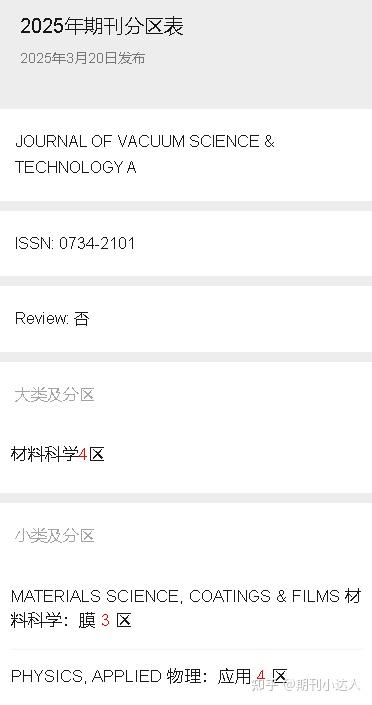为什么《JVST A》仍是薄膜与真空研究的发表圣地？ - 知乎