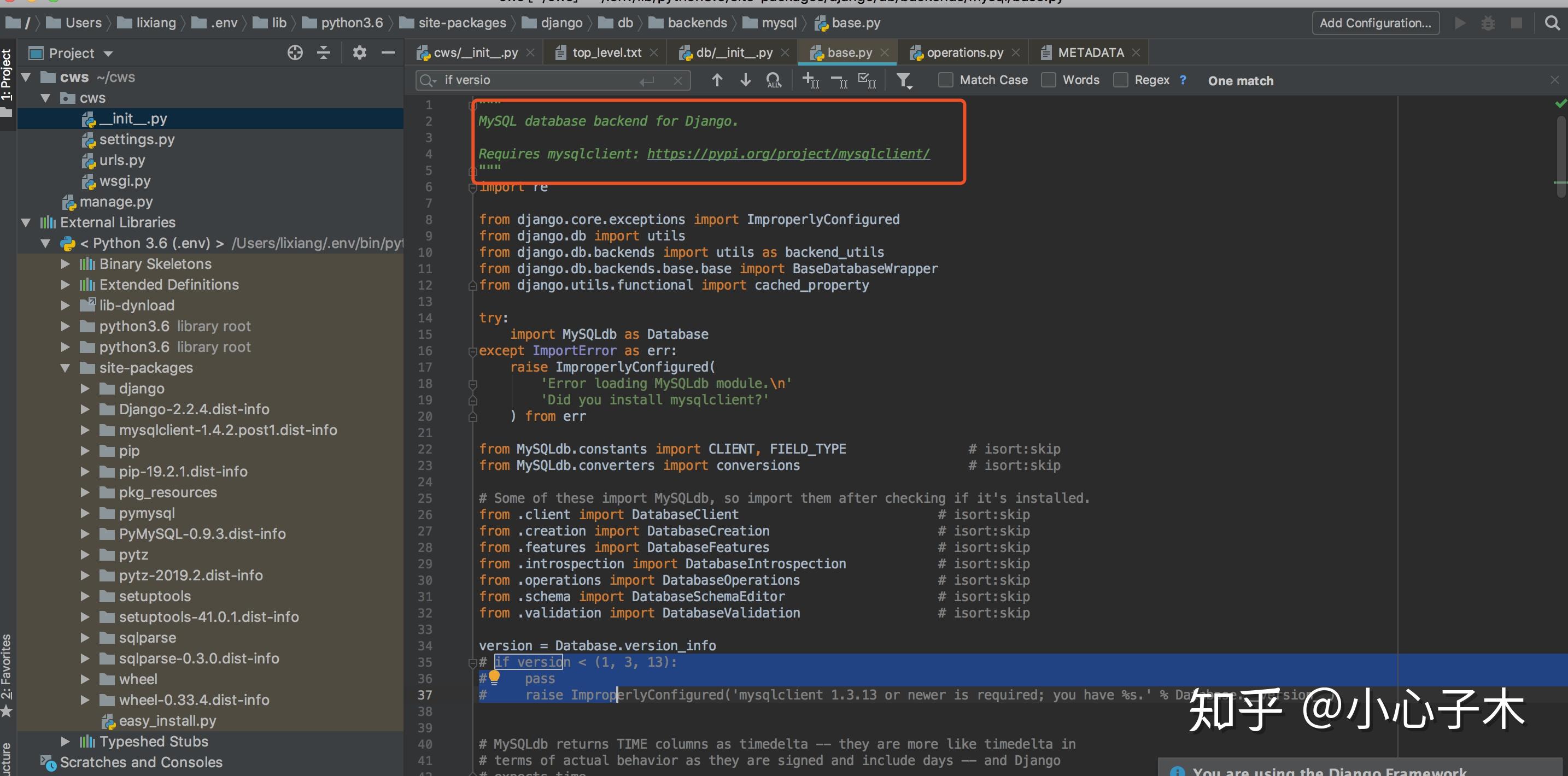 mac + python3 + django2.2 + mysql 遇到数据库连接包问题 - 知乎