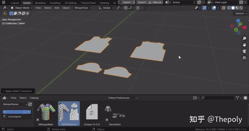 Blender | 布料重拓扑插件Retopo Planes - 知乎