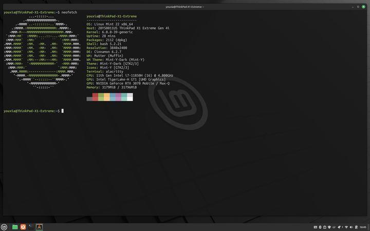 Linux 搞机实录 14、在 4K 屏的 Thinkpad X1 Extreme 2021 上使用 Linux Mint 的 Cinamon ...