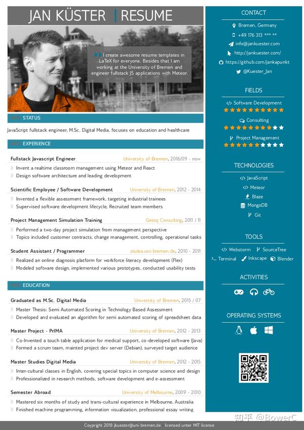 LaTeX简历模板合集 - 知乎