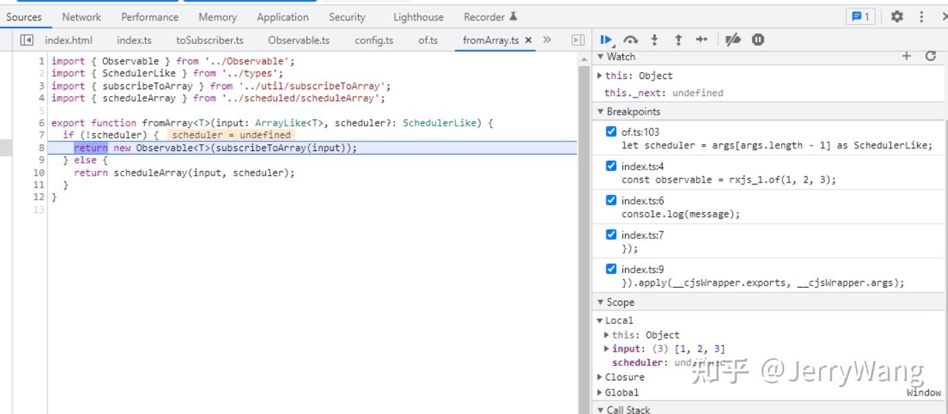 rxjs Observable of 操作符的单步调试分析 - 知乎