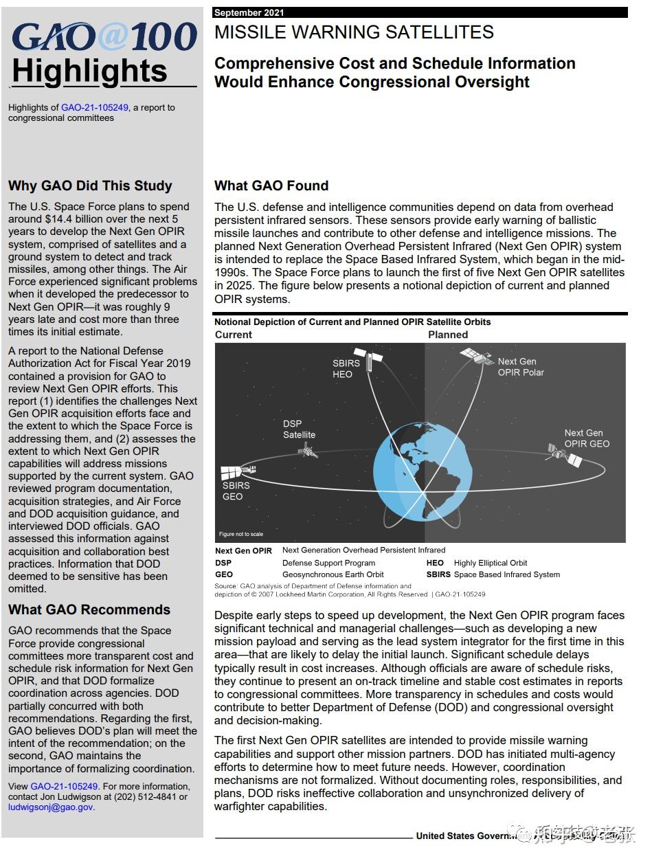 美国太空部队SBIRS导弹预警卫星系统技术介绍 - 知乎