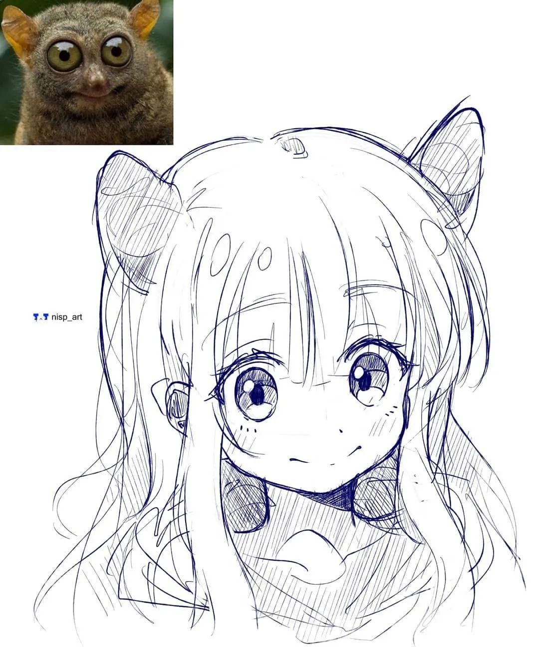 【画师作品】万物皆可萌娘化！画师nisp_art的线稿太可爱了叭~ - 知乎
