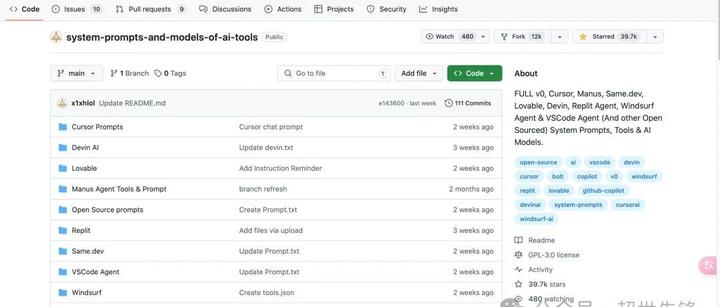 GitHub"核弹级"开源：热门AI编程工具Cursor、Devin、Manus等提示词&工具配置泄漏 - 知乎