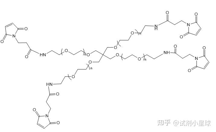 4arm-PEG-mal是一种四臂聚乙二醇（4-arm PEG）衍生物，每个臂的末端都连接有马来酰亚胺（Maleimide）官能团 - 知乎