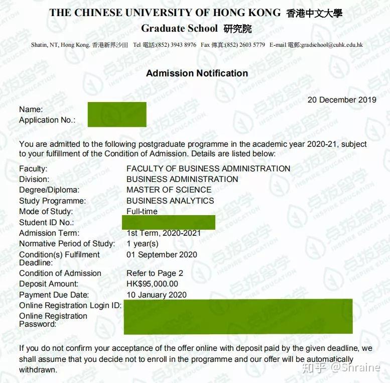 捷报 | 恭喜点拨学员H同学斩获CUHK商业分析硕士offer！ - 知乎