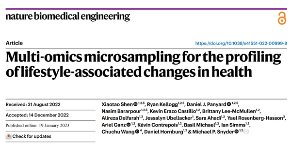 Nature Biomedical Engineering | 基于微量血样多组学数据的精准健康监测 - 知乎