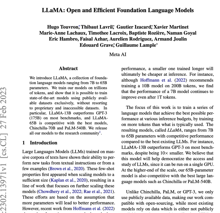 论文精读：LLaMA: Open and Efficient Foundation Language Models - 知乎
