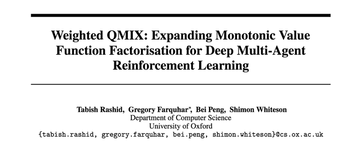 从 QMIX 到 WQMIX —— Weighted QMIX 算法详解 - 知乎