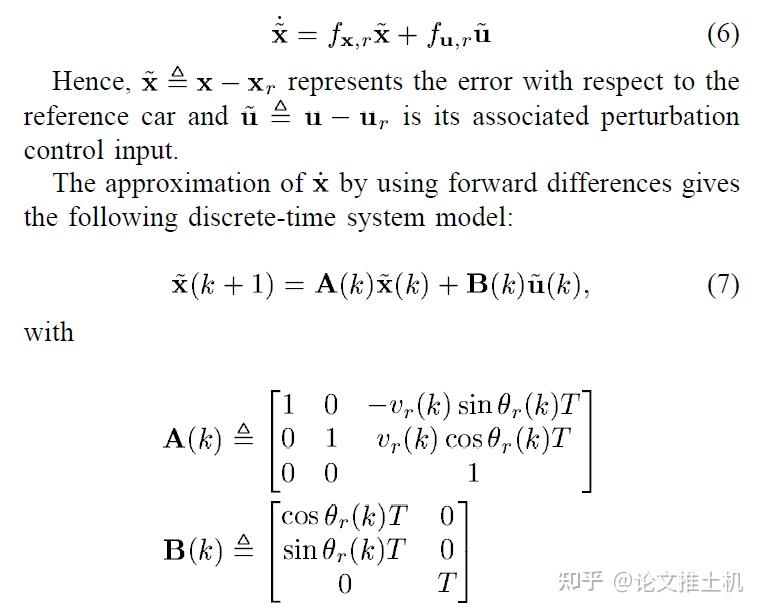 Model Predictive Control of a Mobile Robot Using Linearization - 知乎