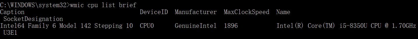 使用WMIC命令查看硬件参数 - 知乎