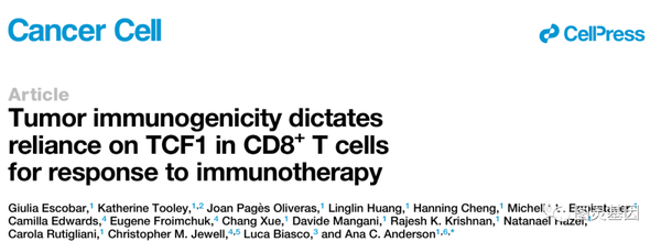 Can Cell | 哈佛医学院揭示肿瘤免疫原性决定免疫治疗对TCF1的依赖性 - 知乎